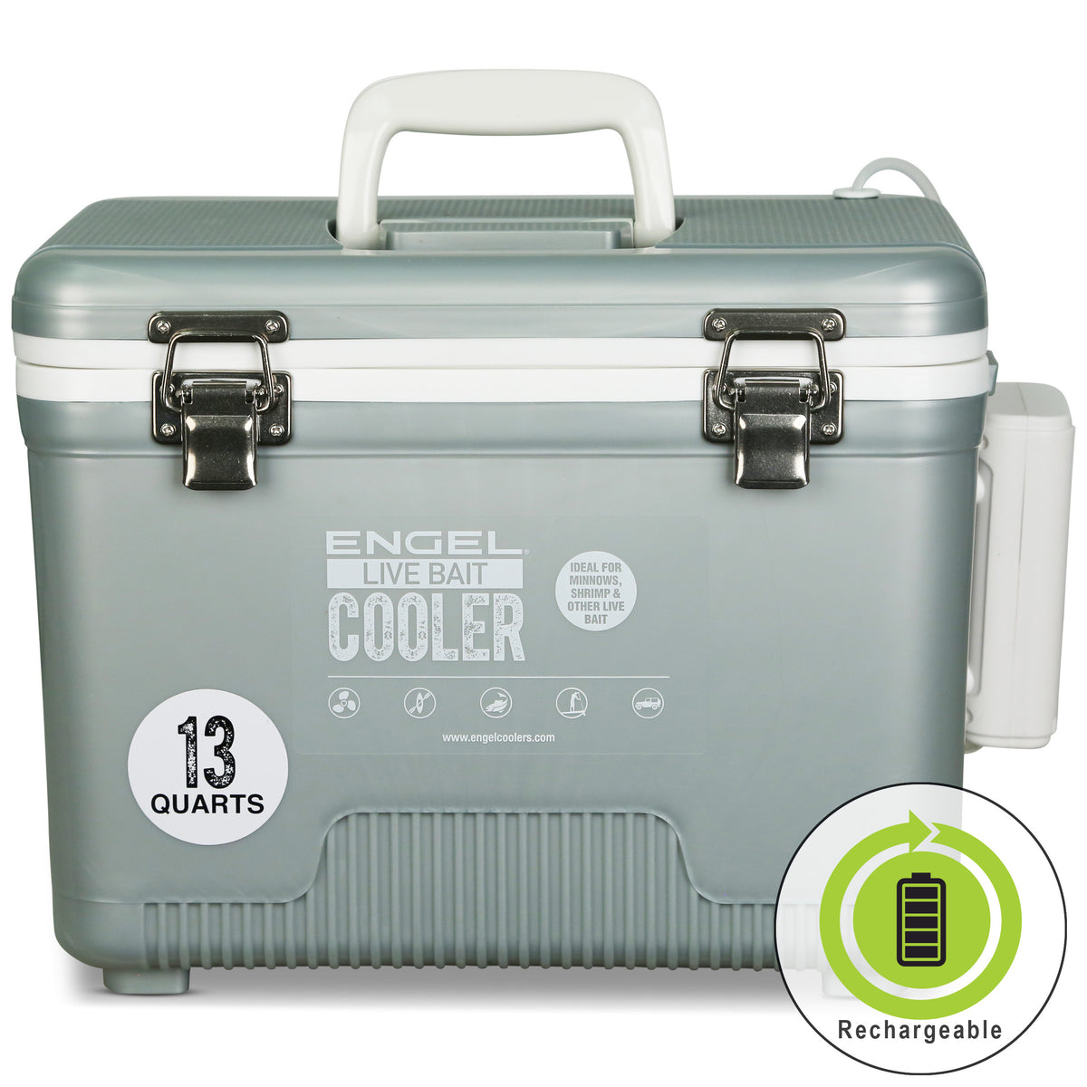 Engel 13Qt Live Bait Pro Cooler with Lithium-Ion Rechargeable Aerator