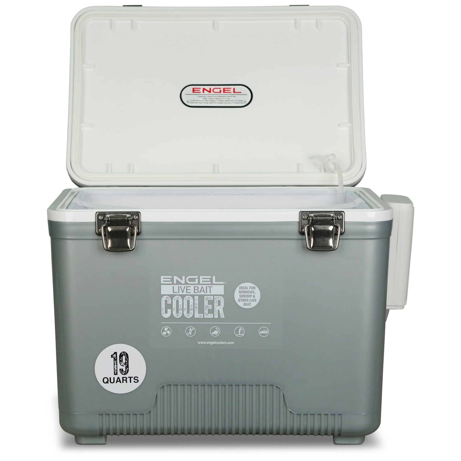 Engel 19Qt Live bait Pro Cooler with AP3 Rechargeable Aerator & Stainl ...
