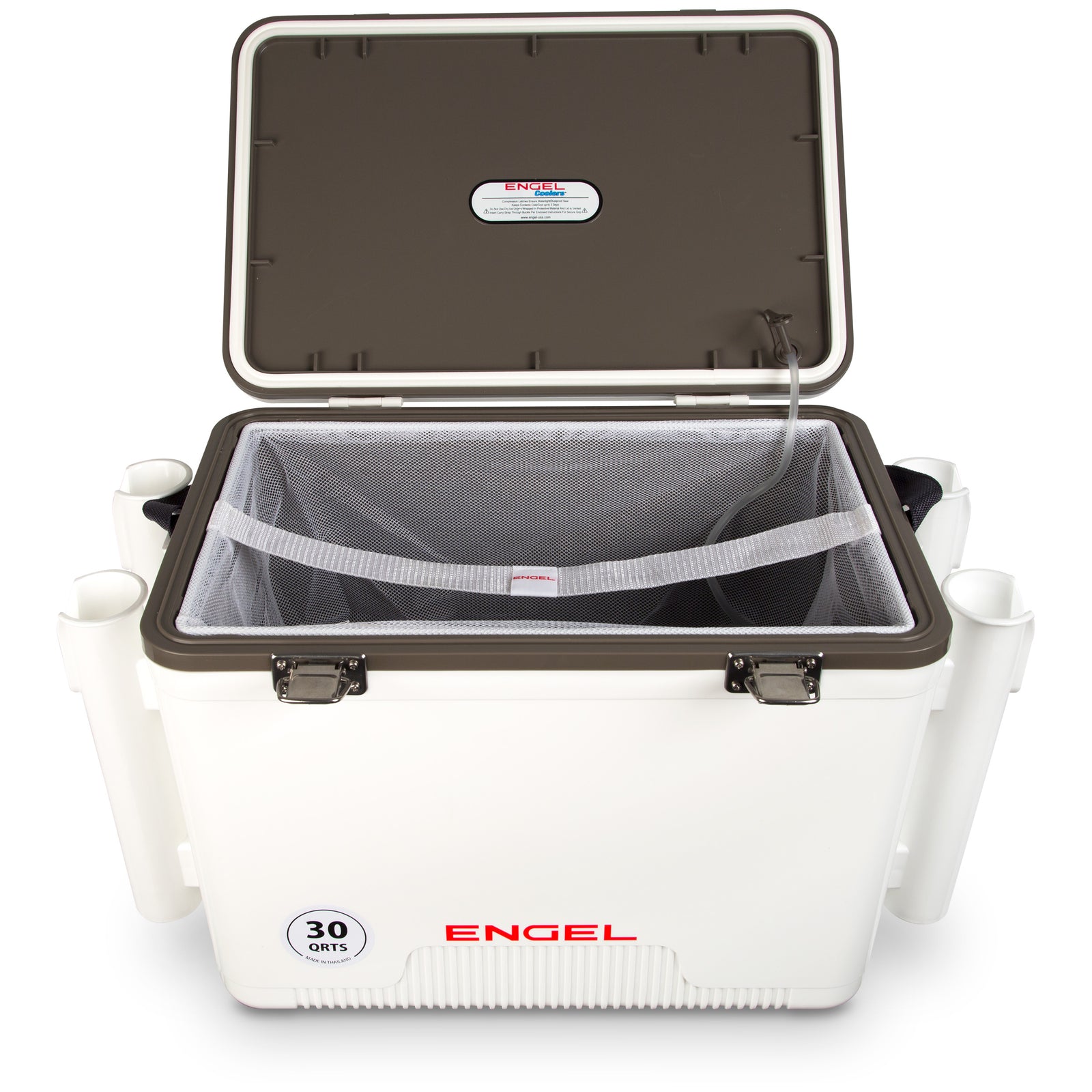 Original 30 Quart Live Bait Drybox/Cooler with Rod Holders – Engel Coolers